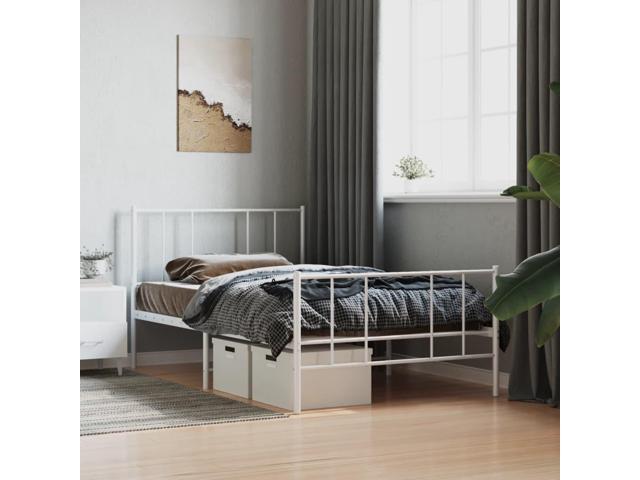 Click here for vidaXL 12 Inch Twin Metal Bed Frame with Headboard... prices