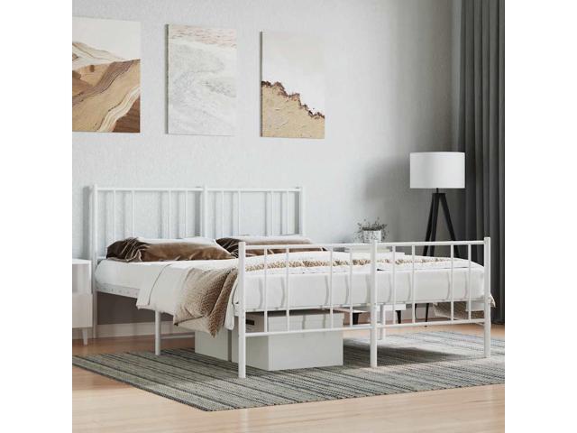 Click here for vidaXL 12 Inch Full Metal Bed Frame with Headboard... prices