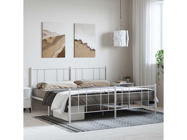 Click here for vidaXL 12 Inch King Metal Bed Frame with Headboard... prices