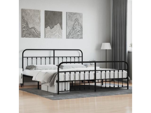 Click here for vidaXL 12 Inch King Metal Bed Frame with Headboard... prices