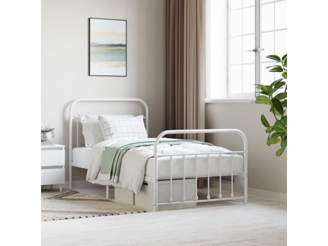 Click here for vidaXL 12 Inch Twin Metal Bed Frame with Headboard... prices