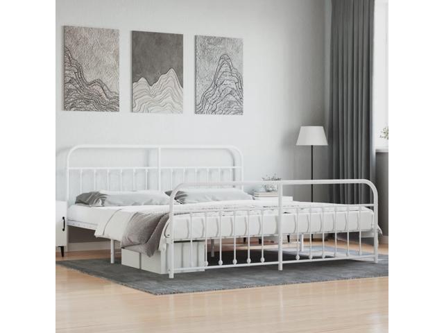 Click here for vidaXL 12 Inch King Metal Bed Frame with Headboard... prices