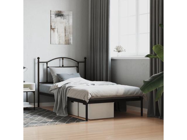 Click here for vidaXL 12 Inch Twin Metal Bed Frame with Headboard... prices