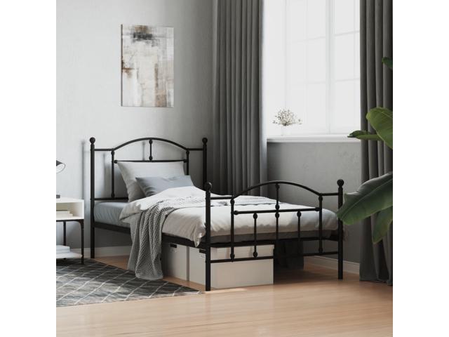 Click here for vidaXL 12 Inch Twin Metal Bed Frame with Headboard... prices