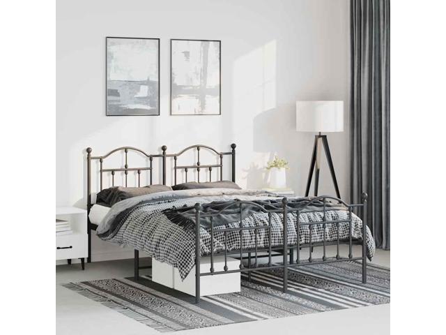Click here for vidaXL 12 Inch Full Metal Bed Frame with Headboard... prices