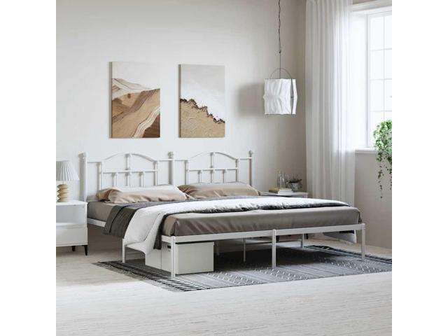 Click here for vidaXL 12 Inch King Metal Bed Frame with Headboard... prices