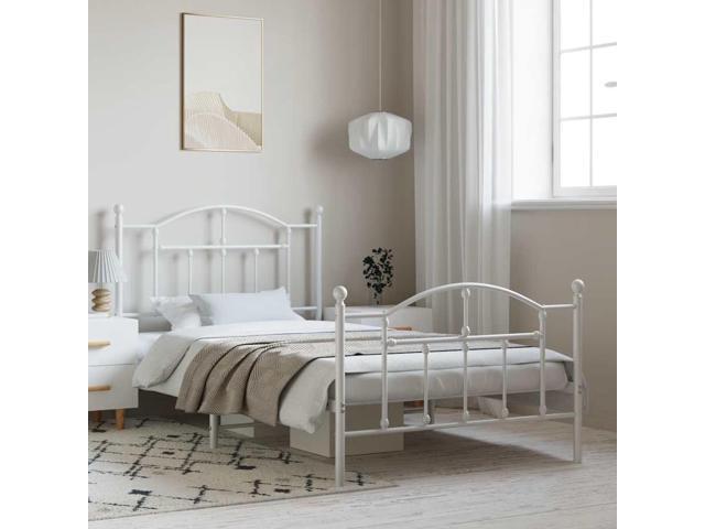 Click here for vidaXL 12 Inch Twin Metal Bed Frame with Headboard... prices