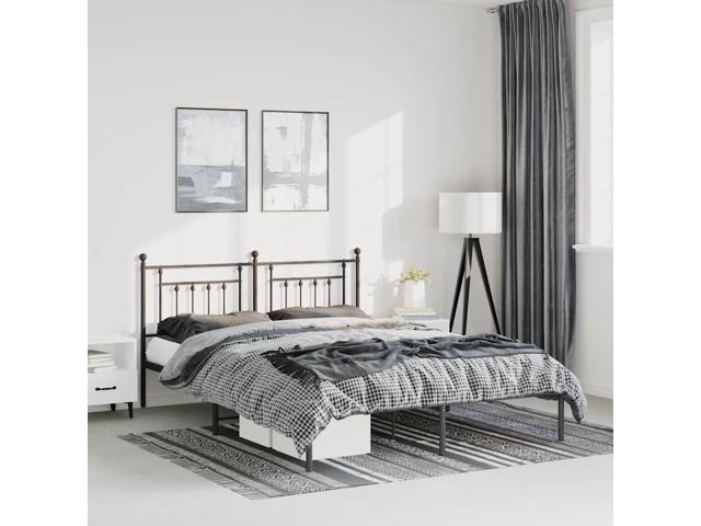 Click here for vidaXL 12 Inch Black Queen Bed Frame with Headboar... prices