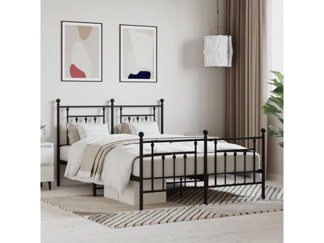 Click here for vidaXL 12 Inch Black Queen Bed Frame with Headboar... prices