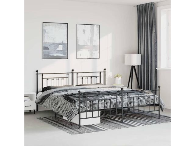 Click here for vidaXL 12 Inch Black California King Bed Frame wit... prices