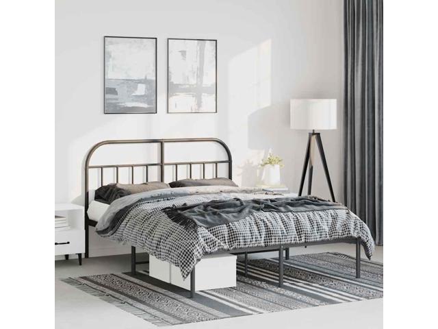 Click here for vidaXL 12 Inch Black Queen Bed Frame with Headboar... prices