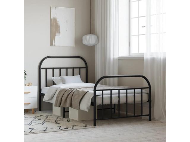 Click here for vidaXL 12 Inch Black Twin XL Bed Frame with Headbo... prices