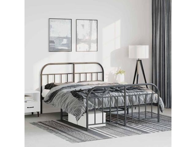 Click here for vidaXL 12 Inch Black Queen Bed Frame with Headboar... prices