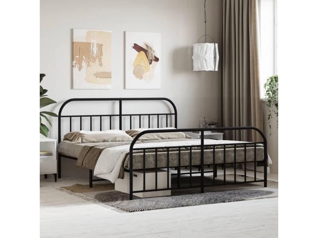 Click here for vidaXL 12 Inch Black California King Bed Frame wit... prices