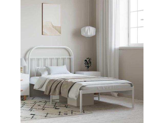 Click here for vidaXL 12 Inch White Twin XL Bed Frame with Headbo... prices