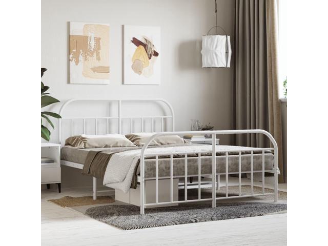 Click here for vidaXL 12 Inch White Queen Bed Frame with Headboar... prices