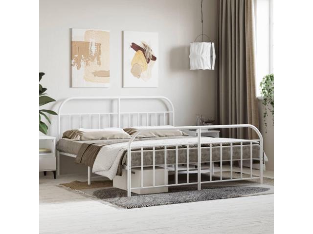 Click here for vidaXL 12 Inch White California King Bed Frame wit... prices