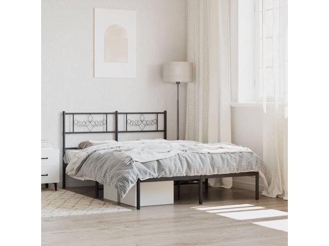 Click here for vidaXL 12 Inch Modern Black Queen Bed Frame with H... prices