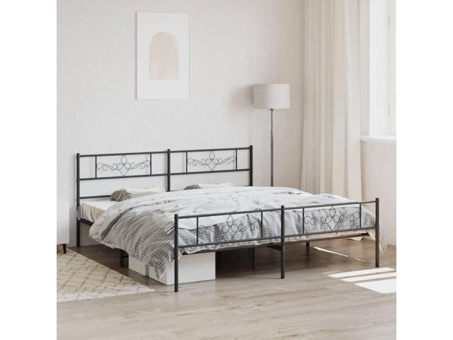 Click here for vidaXL 12 Inch Modern Black King Size Bed Frame wi... prices