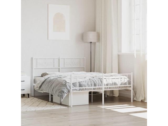 Click here for vidaXL 12 Inch Modern White Full Size Bed Frame wi... prices