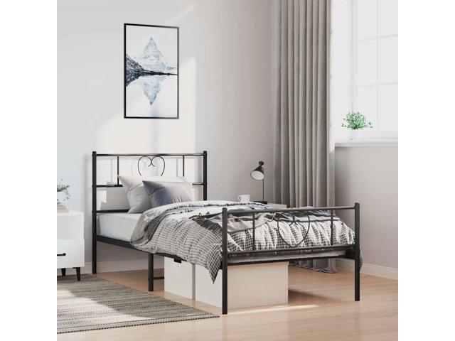 Click here for vidaXL Twin XL Metal Bed Frame with Headboard and... prices