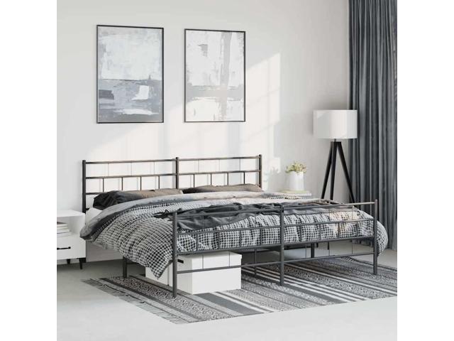 Click here for vidaXL Black Metal California King Bed Frame with... prices