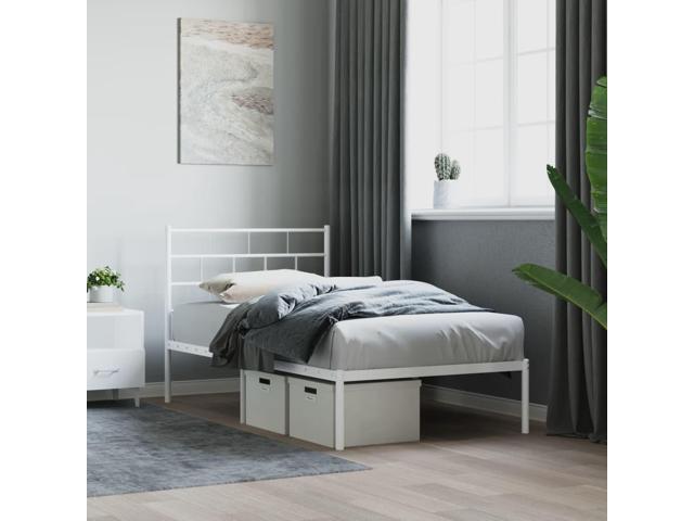 Click here for vidaXL 12-Inch White Metal Twin XL Bed Frame with... prices