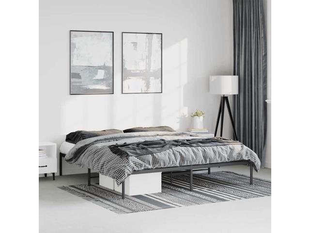 Click here for vidaXL 12-Inch Black Metal California King Bed Fra... prices