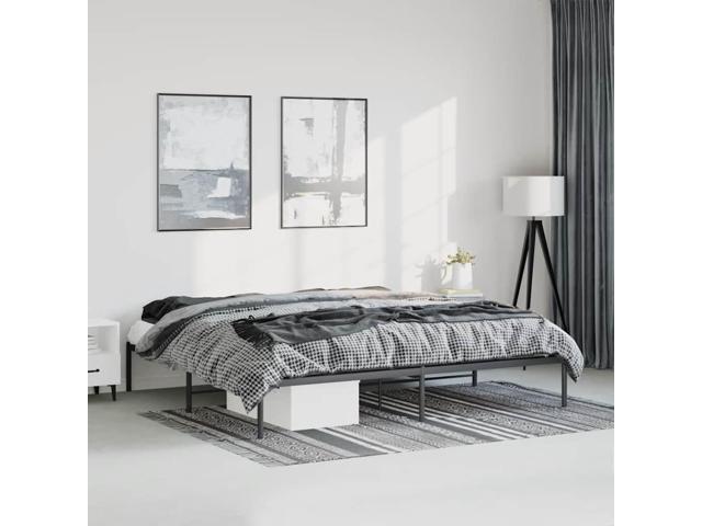 Click here for vidaXL 12-Inch Black Metal King Bed Frame  Heavy-D... prices