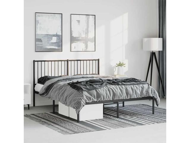 Click here for vidaXL 12-Inch Black Metal Queen Bed Frame with He... prices