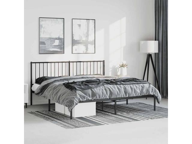 Click here for vidaXL 12-Inch Black Metal California King Bed Fra... prices