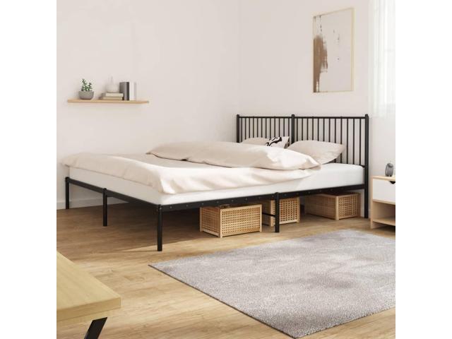 Click here for vidaXL 12-Inch Black Metal King Bed Frame with Hea... prices