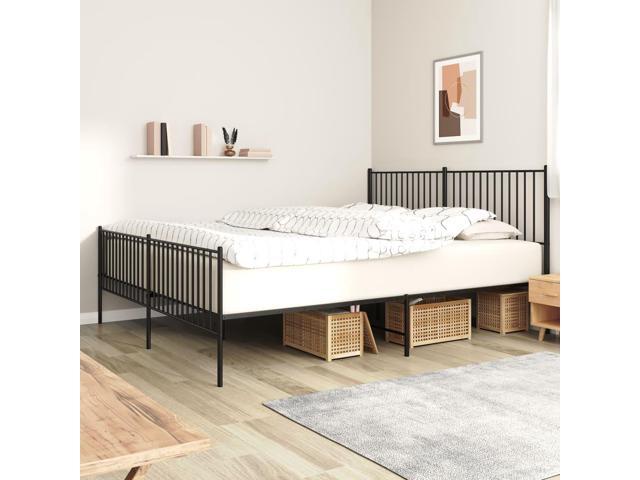 Click here for vidaXL 12-Inch Black Metal King Bed Frame with Hea... prices