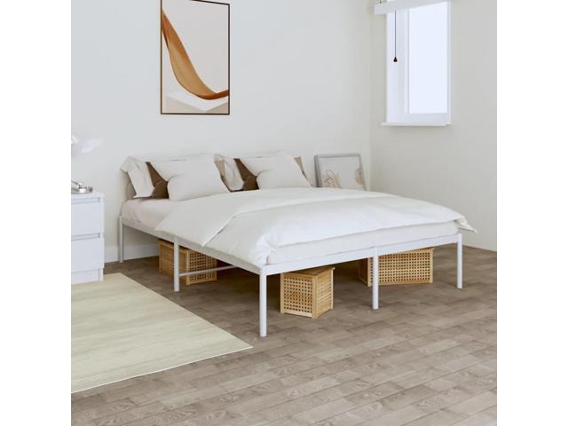 Click here for vidaXL 12-Inch White Metal Queen Bed Frame  Heavy-... prices