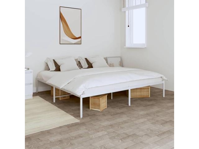 Click here for vidaXL 12-Inch White Metal California King Bed Fra... prices