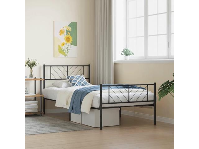Click here for vidaXL Twin Metal Bed Frame with Headboard and Foo... prices