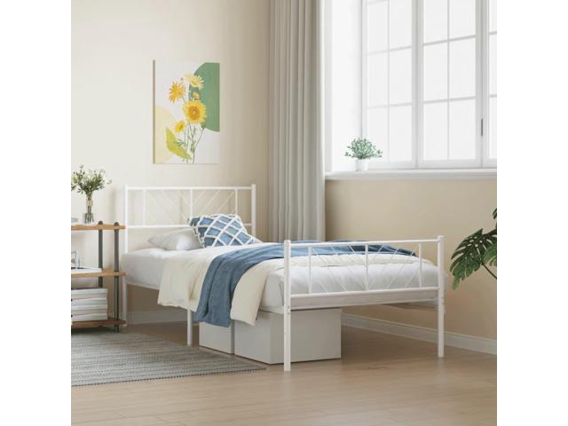 Click here for vidaXL Twin Metal Bed Frame with Headboard and Foo... prices
