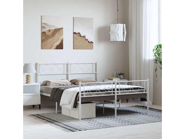 Click here for vidaXL 12 Metal Bed Full Frames with Headboard and... prices