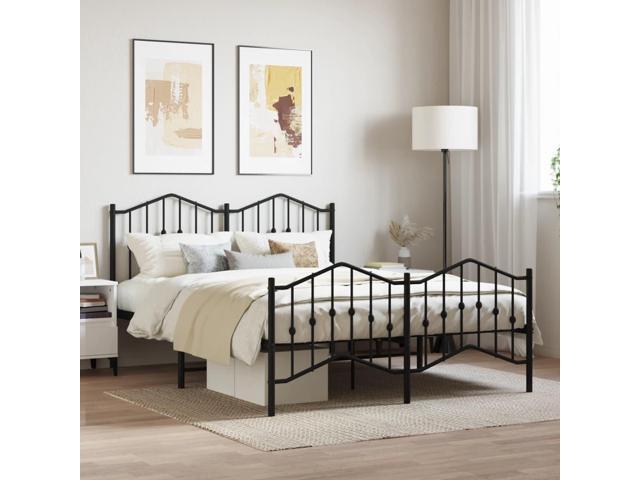 Click here for vidaXL Queen Metal Bed Frame with Headboard and Fo... prices