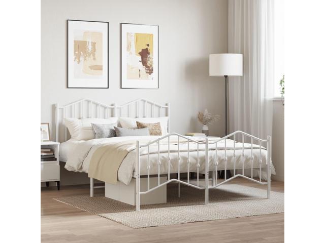 Click here for vidaXL Queen Metal Bed Frame with Headboard and Fo... prices