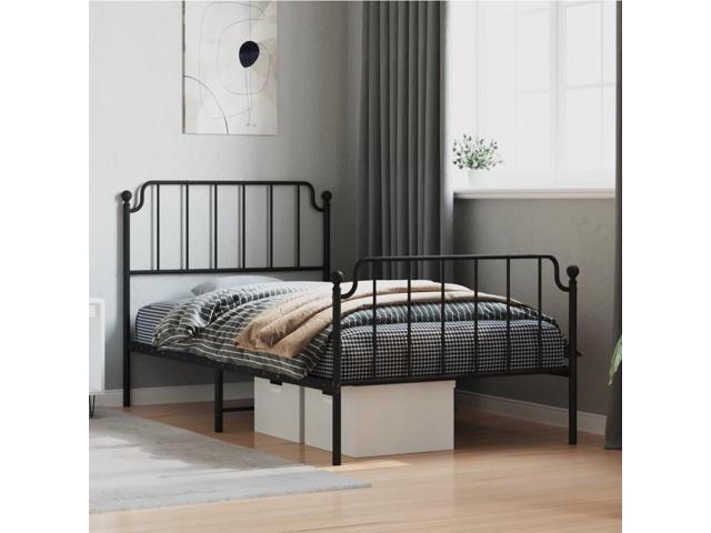 Click here for vidaXL Twin XL Metal Bed Frame with Headboard and... prices