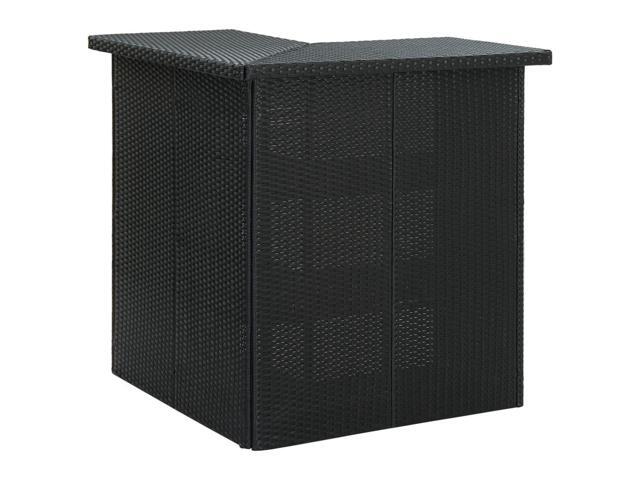 Click here for vidaXL Corner Bar Table Black Poly Rattan Dining R... prices