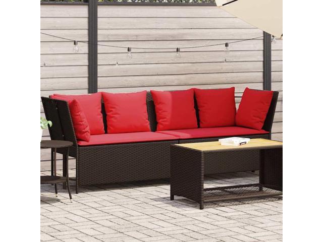 Patio Sofa Brown and Red - Brown red