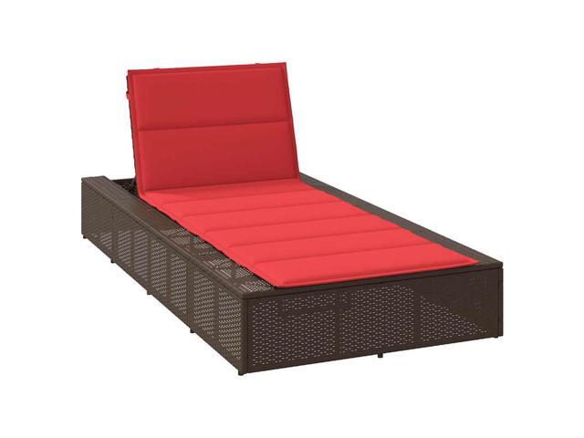Click here for vidaXL Sunbed with Floating Cushion Brown Poly Rat... prices