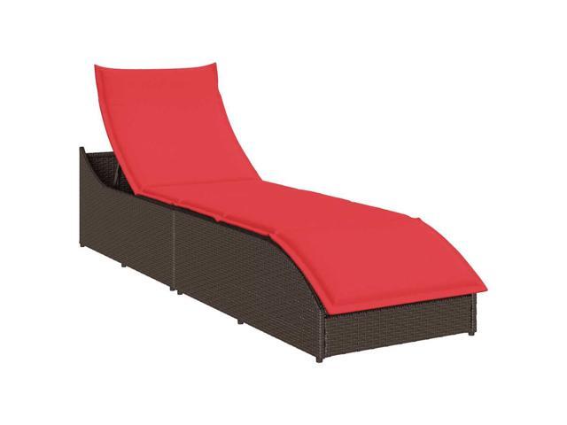 Click here for vidaXL Folding Sun Lounger with Cushion and Storag... prices