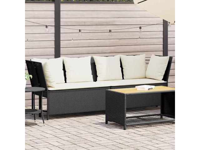 Click here for Garden Sofa Black Pe Rattan Large Modular Garden S... prices