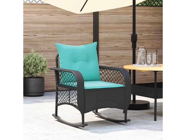 Patio Rocking Chair Black  Turquoise - Black