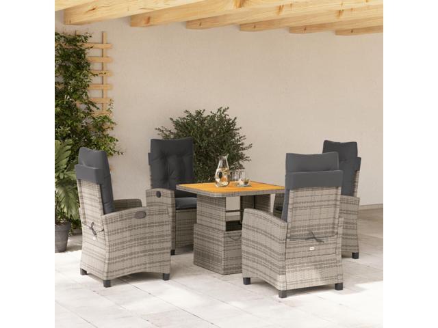 Click here for vidaXL 5 Piece Patio Dining Set with Cushions Gray... prices