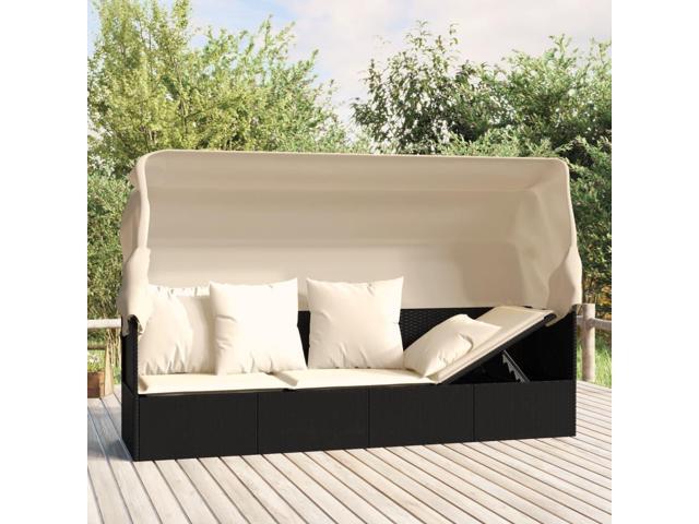 Click here for Outdoor Lounge Bed Black  Cream White - Black and... prices