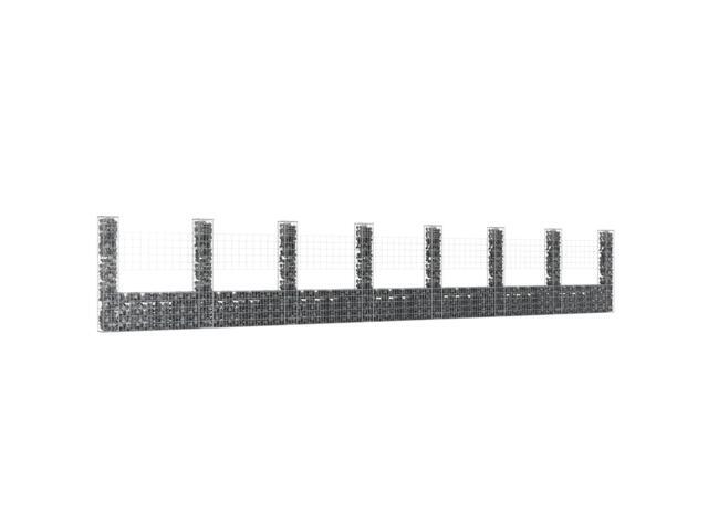 Click here for vidaXL U-shape Gabion Basket with 8 Posts Iron 338... prices